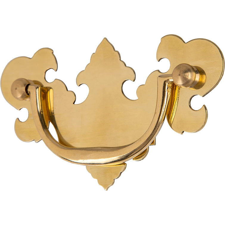 UNIQANTIQ HARDWARE SUPPLY Chippendale Polished Brass Drawer Bail Pull ( Centers: 3" ) - Wayfair ...